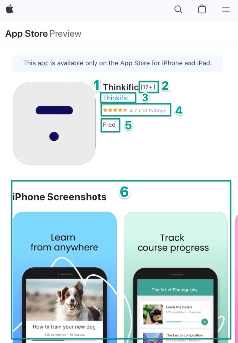 Branded Mobile: Navigate Your App Listings – Thinkific