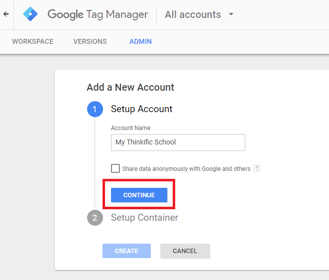 Installing Google Tag Manager – Thinkific