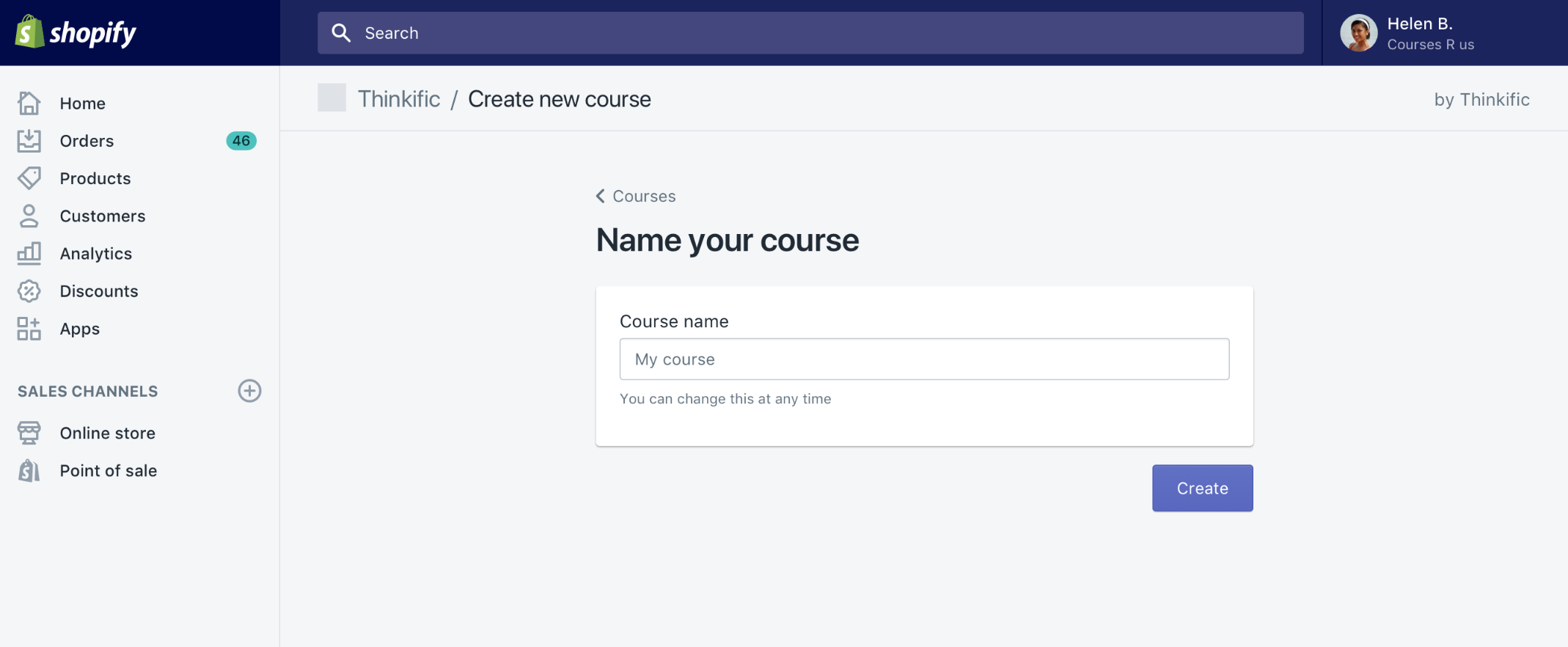 Shopify App: Step 2 - Create Your First Course with Shopify & Thinkific ...