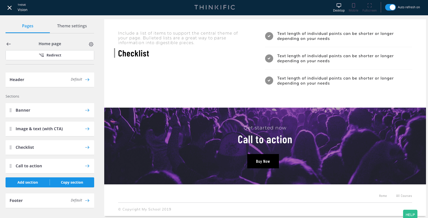 Move a Site Builder Section – Thinkific