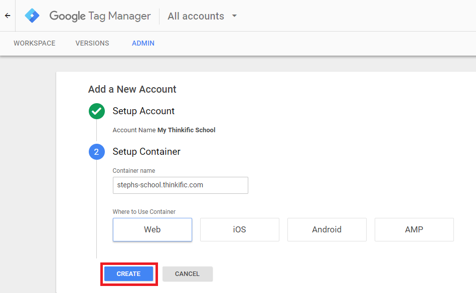 Installing Google Tag Manager – Thinkific