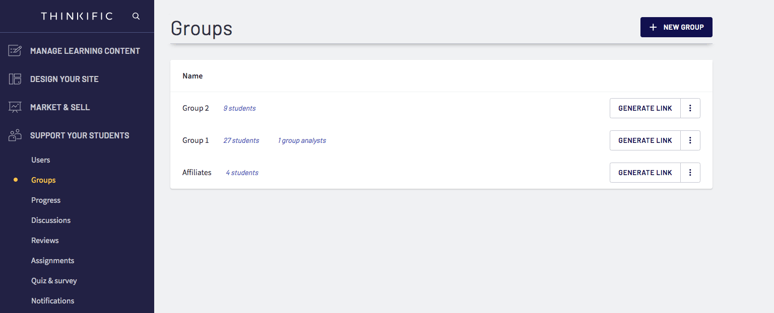 Groups – Thinkific