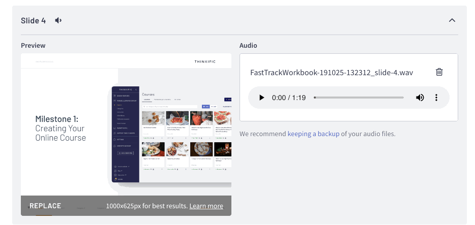 Managing Audio in Your Presentation Lesson – Thinkific