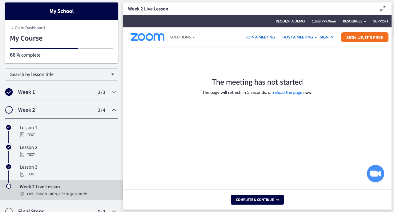 Live Lessons with Zoom – Thinkific