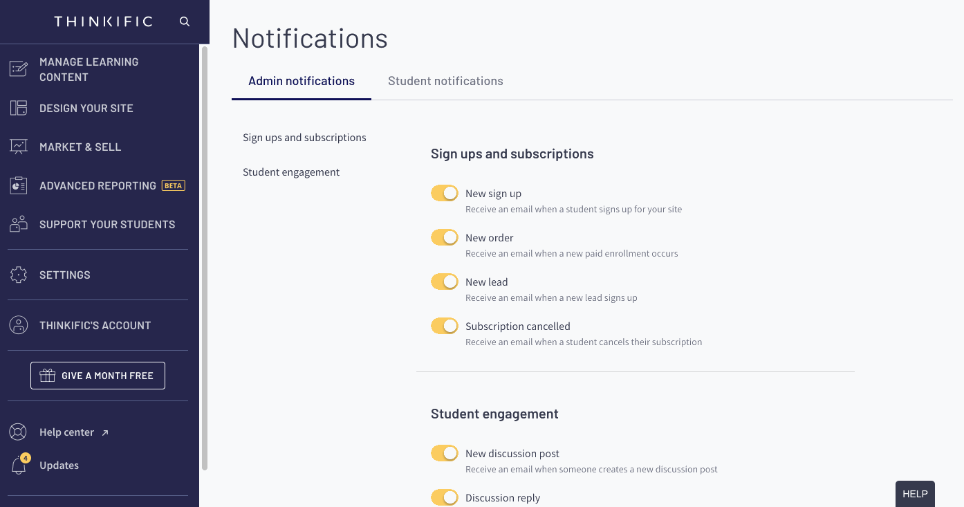 Send a Course Welcome Email – Thinkific