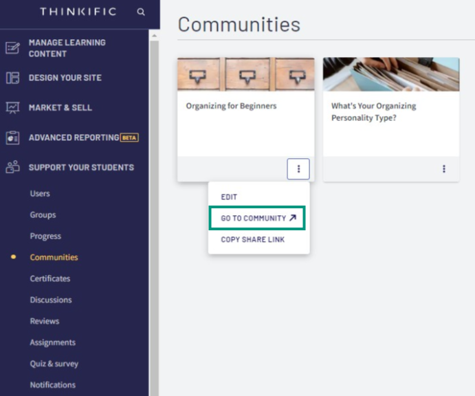 Create a Community – Thinkific