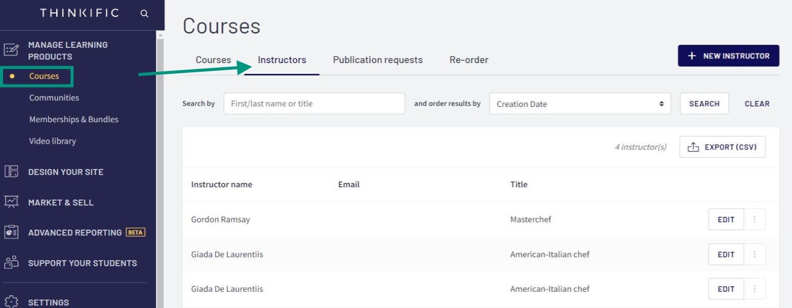 How to Manage Instructor Profiles – Thinkific